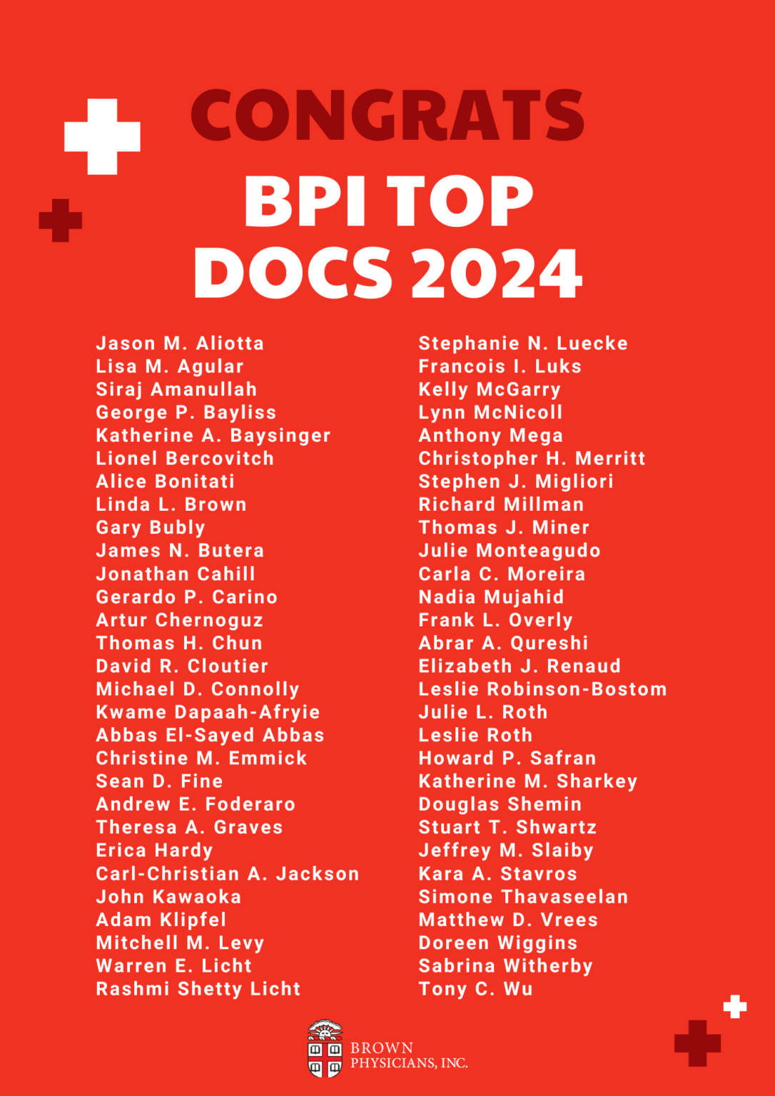 Top Docs 2024 | Brown Medicine